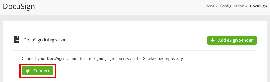 Configure the DocuSign eSignature Integration